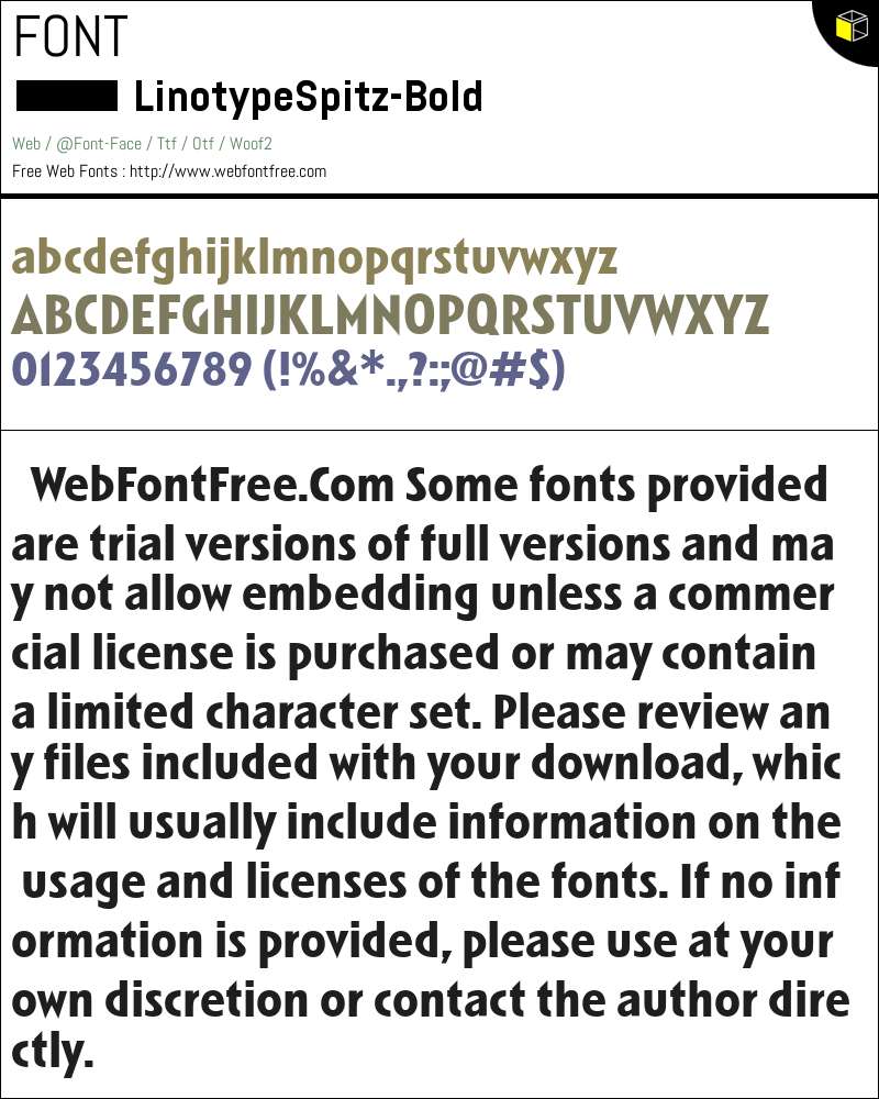 Linotype Spitz Bold Fonts Downloads - WebFontFree.Com