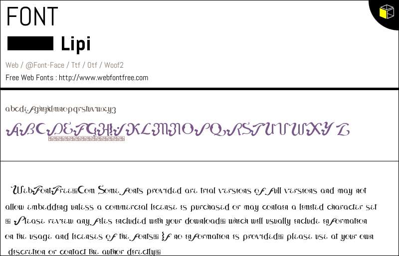 Lipi Fonts Downloads - WebFontFree.Com