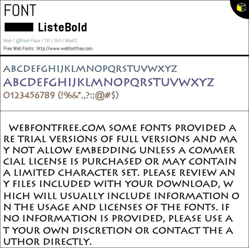 Liste Bold Fonts Downloads - WebFontFree.Com