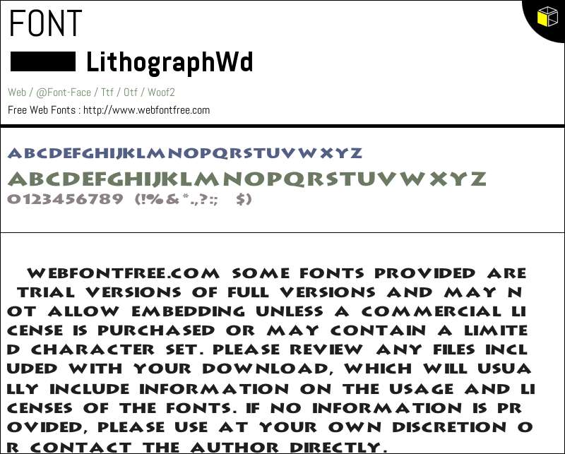 Lithograph Wd Fonts Downloads - WebFontFree.Com