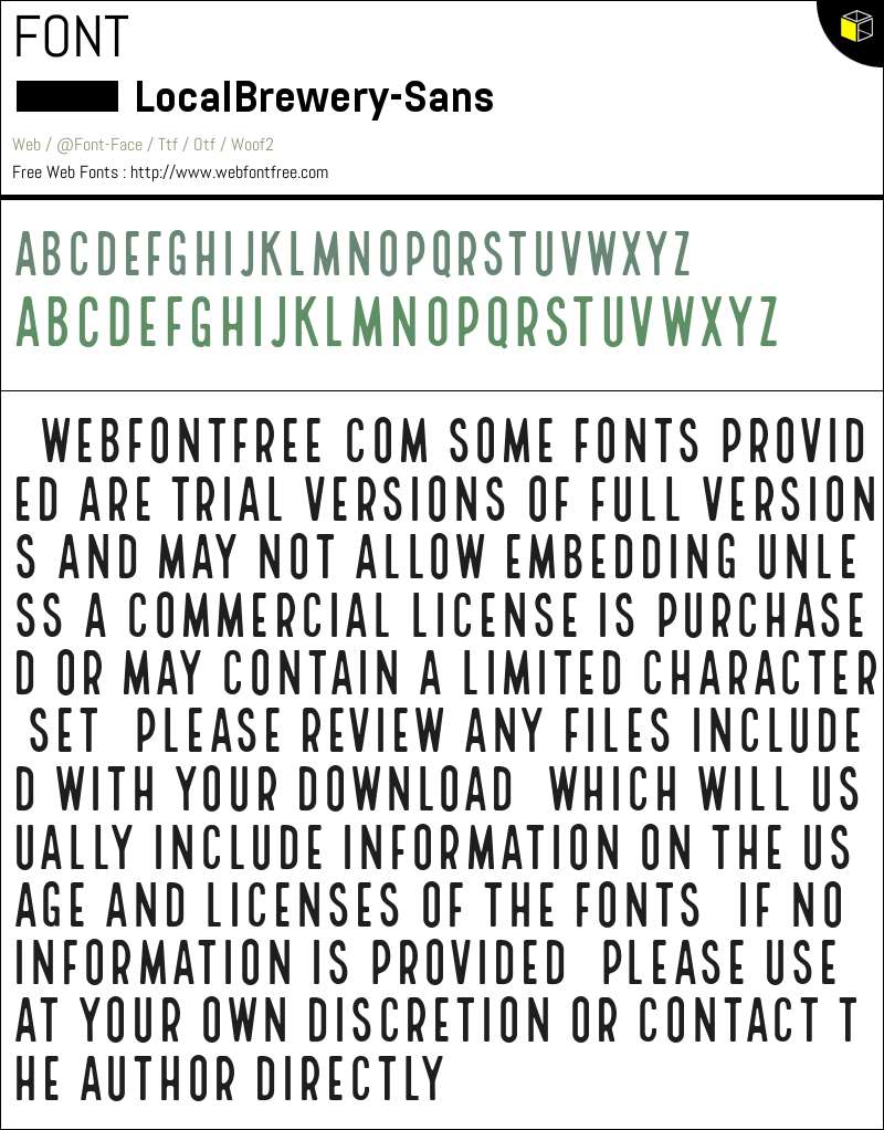 Local Brewery Sans Fonts Downloads - WebFontFree.Com