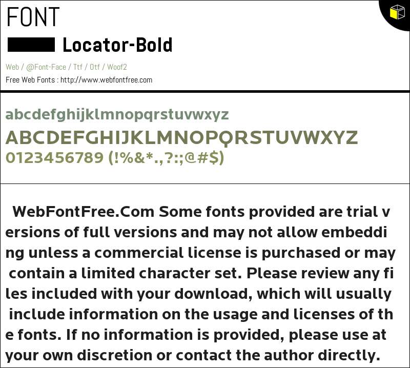 Locator Bold Fonts Downloads - WebFontFree.Com