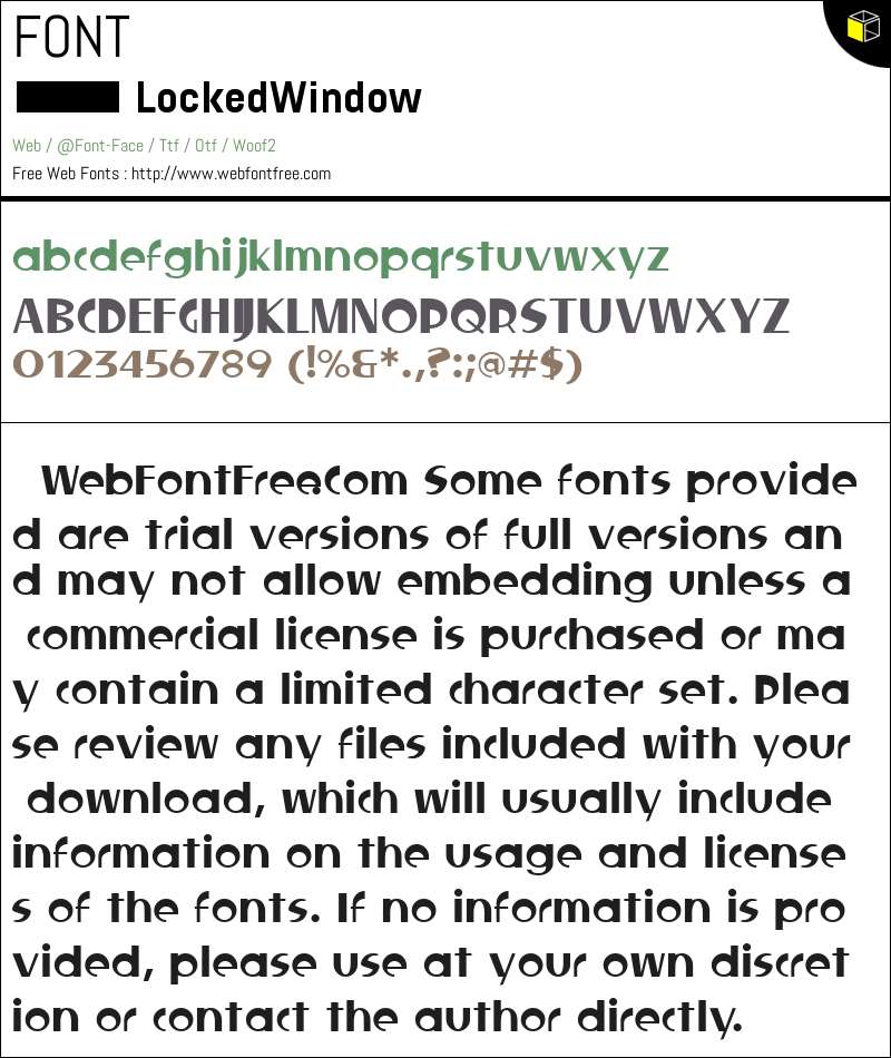 Locked Window Fonts Downloads - WebFontFree.Com