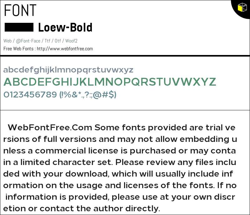 Loew Bold 字体 下载 - WebFontFree.Com