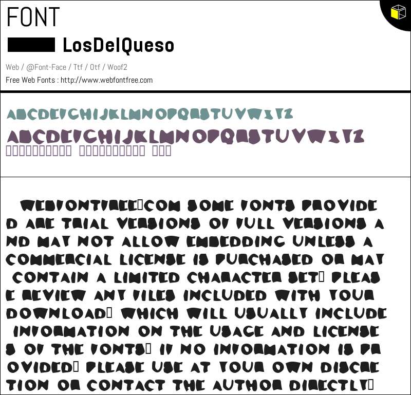 Los Del Queso Fonts Downloads - WebFontFree.Com