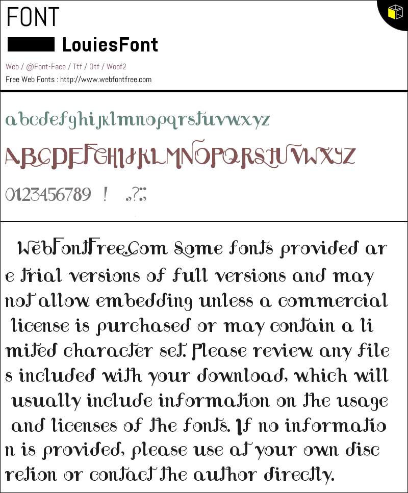 Louie's Font Fonts Downloads - WebFontFree.Com