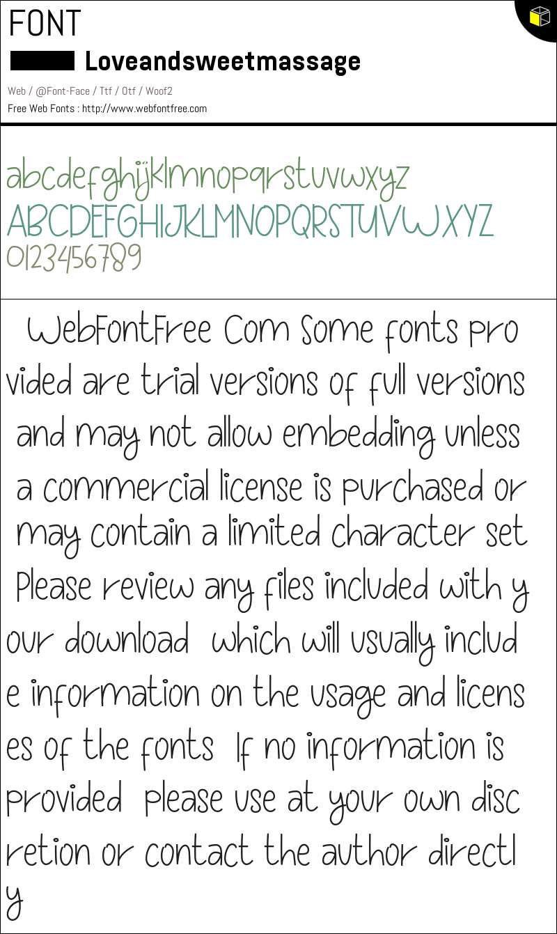 Love and sweet massage Fonts Downloads - WebFontFree.Com