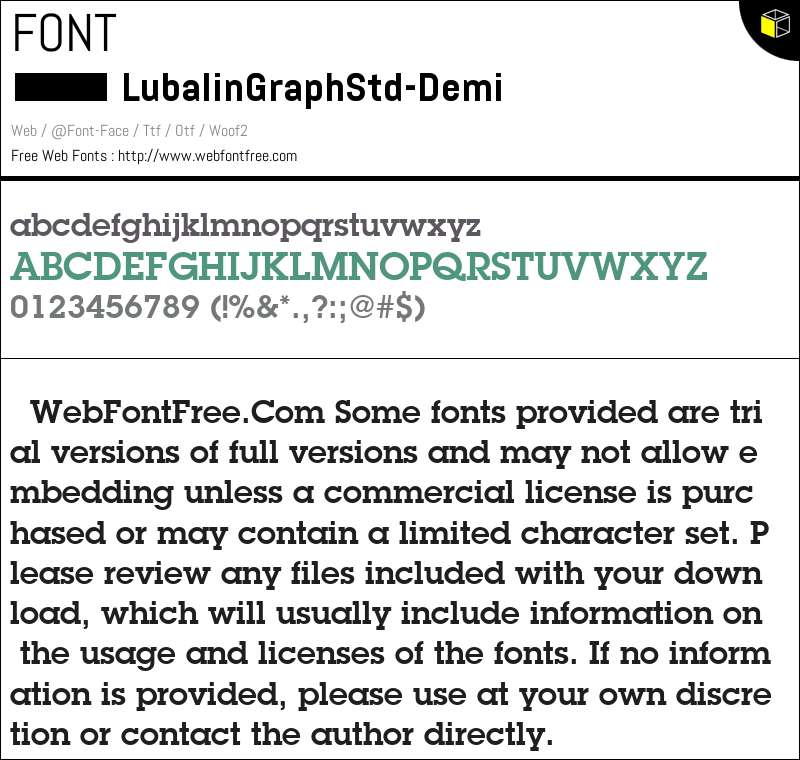 LubalinGraphStd-Demi Fonts Downloads - WebFontFree.Com