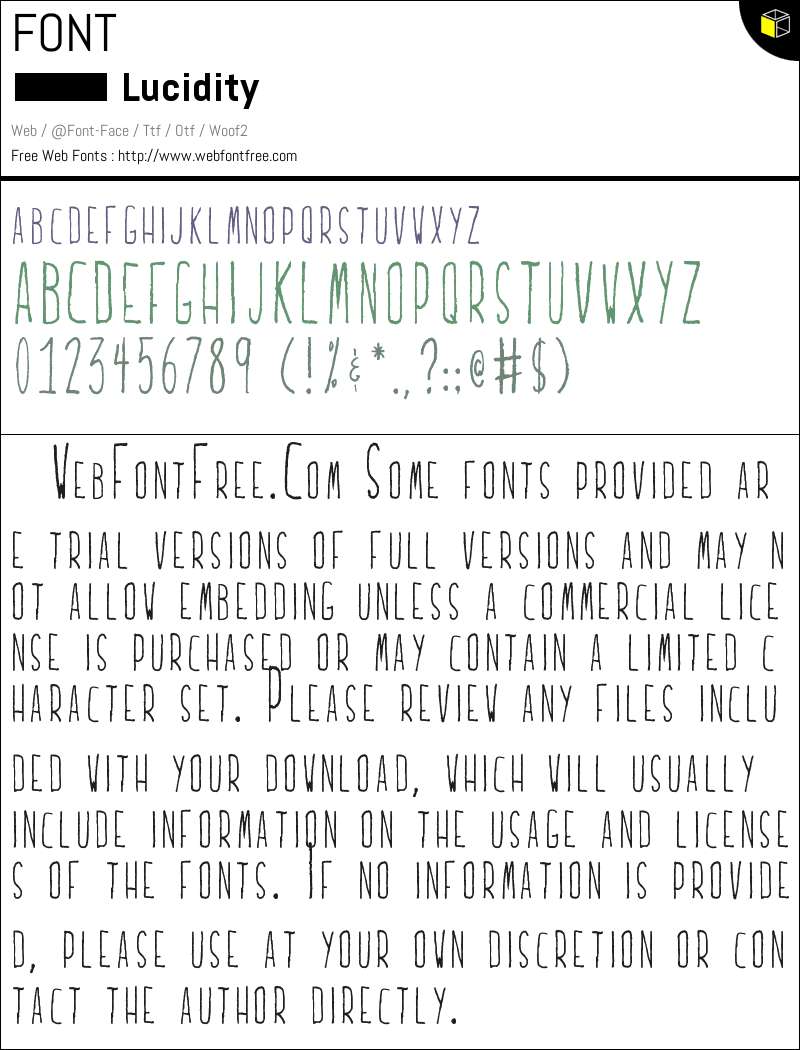 Lucidity Fonts Downloads - WebFontFree.Com