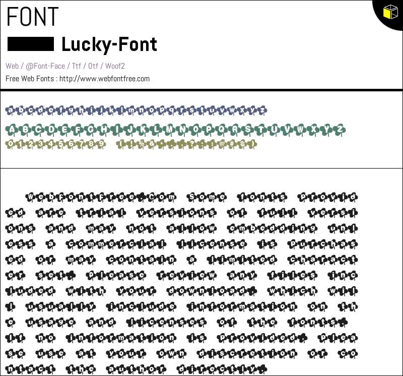 Lucky Font Fonts Downloads - WebFontFree.Com