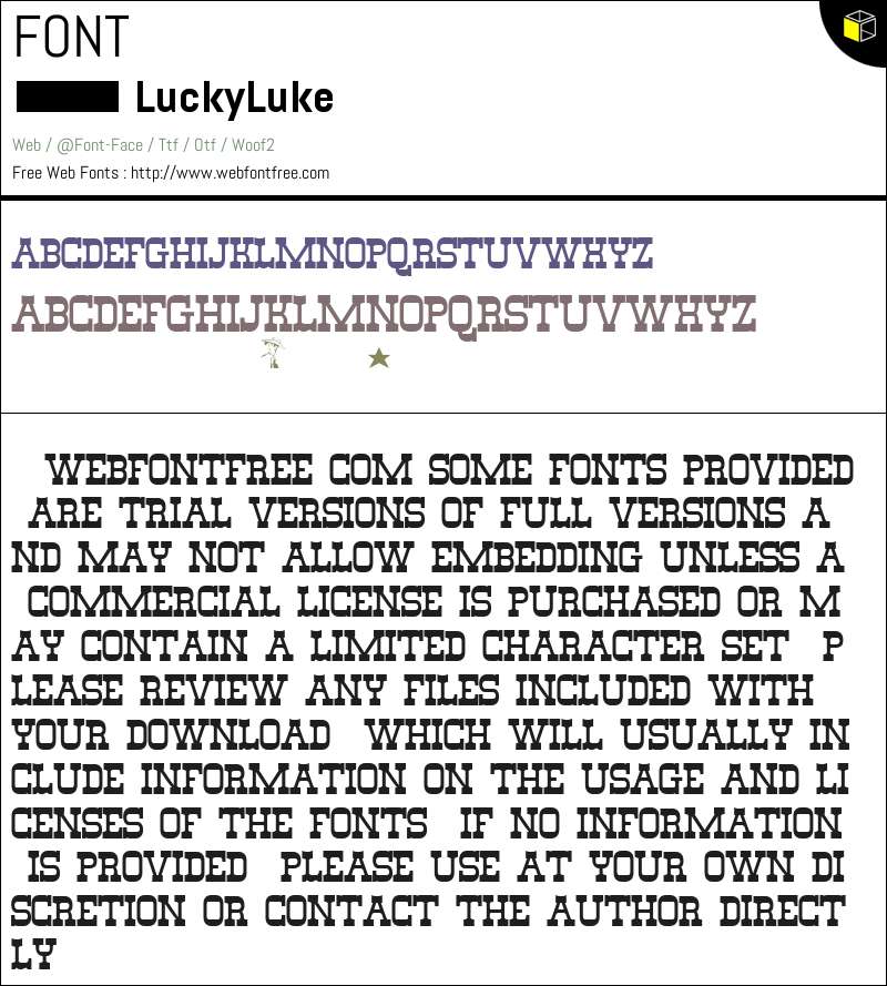 *Lucky Luke* Fonts Downloads - WebFontFree.Com