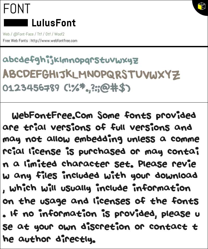 LulusFont Fonts Downloads - WebFontFree.Com