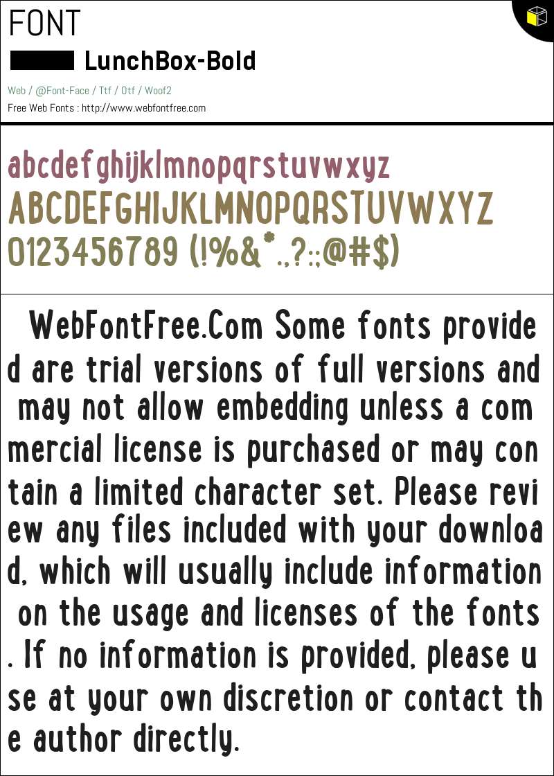 LunchBoxBold Fonts Downloads - WebFontFree.Com