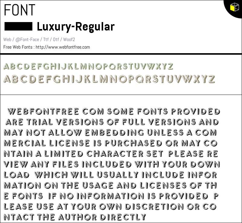 Luxury Regular Fonts Downloads - WebFontFree.Com
