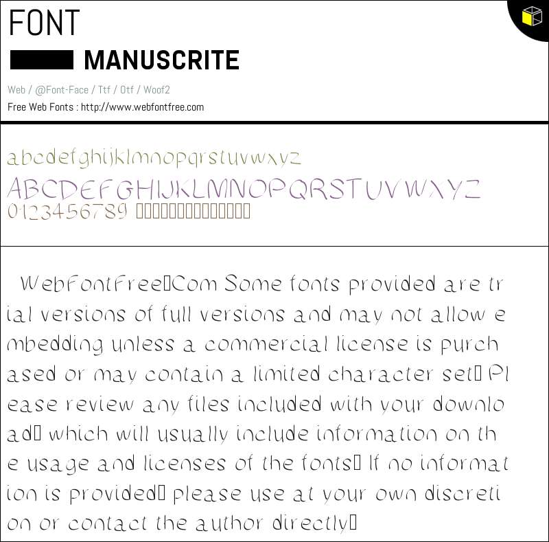 MANUSCRITE Fonts Downloads - WebFontFree.Com