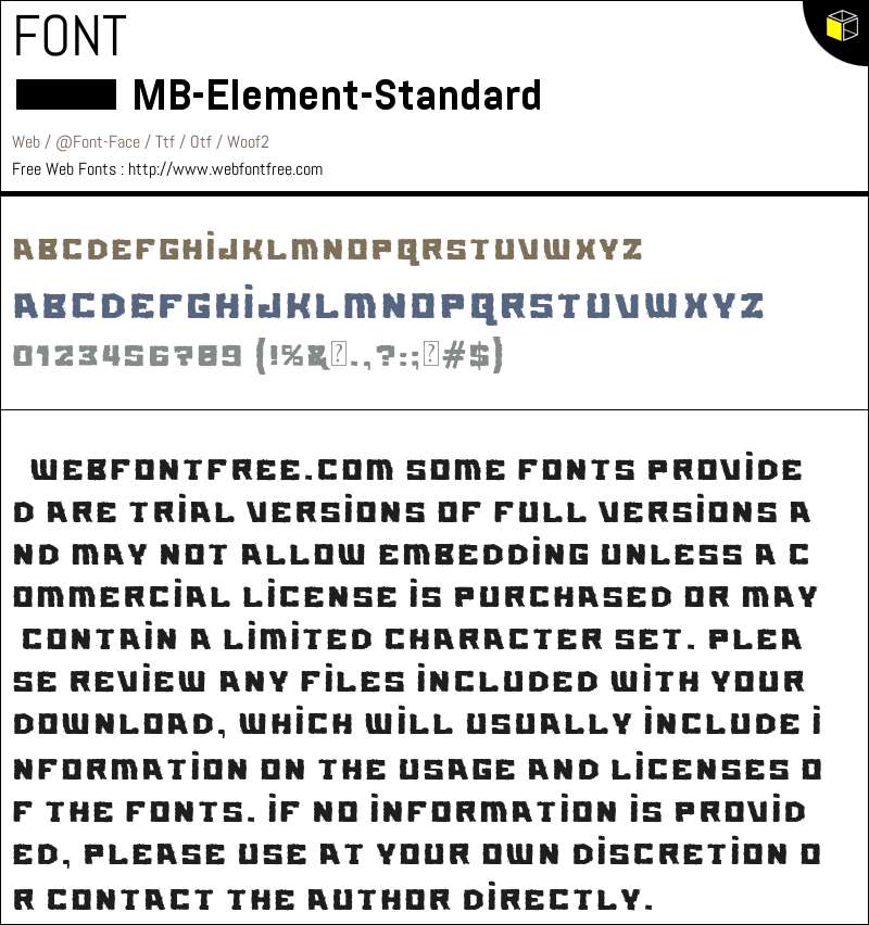 MB-Element Standard Fonts Downloads - WebFontFree.Com