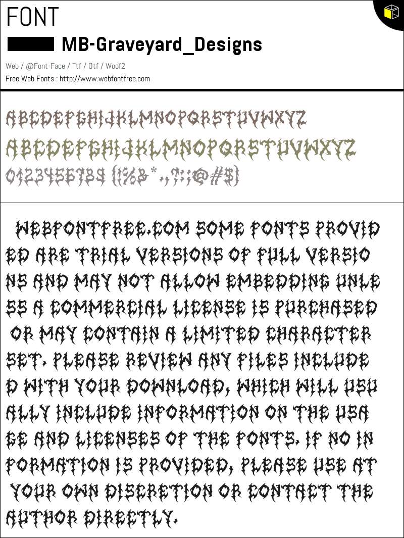 MB-Graveyard_Designs Fonts Downloads - WebFontFree.Com