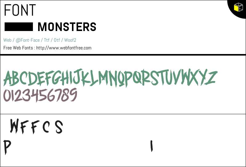 MONSTERS Fonts Downloads - WebFontFree.Com