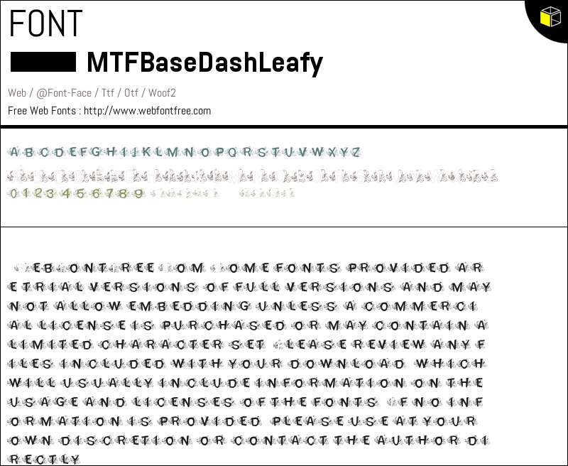 MTF Base Dash Leafy Fonts Downloads - WebFontFree.Com