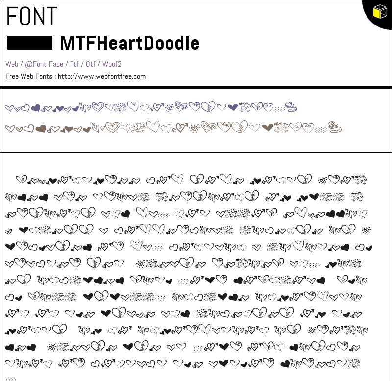 MTF Heart Doodle Fonts Downloads - WebFontFree.Com