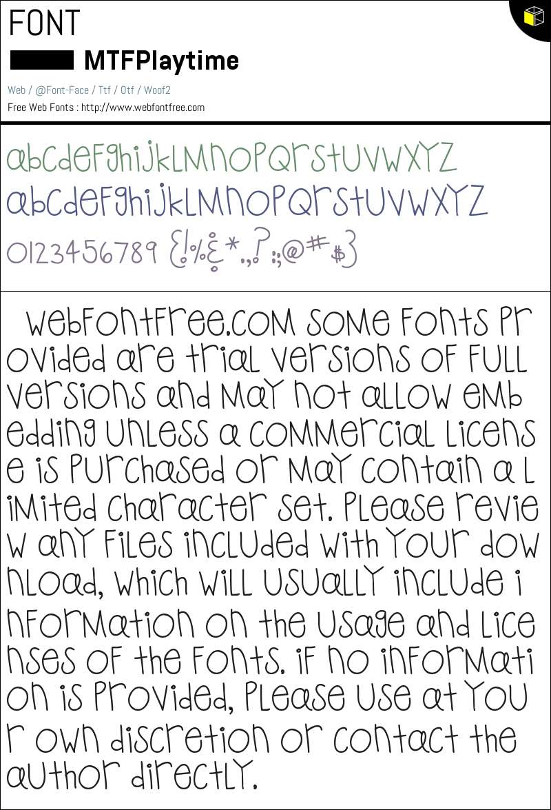 MTF Playtime Fonts Downloads - WebFontFree.Com