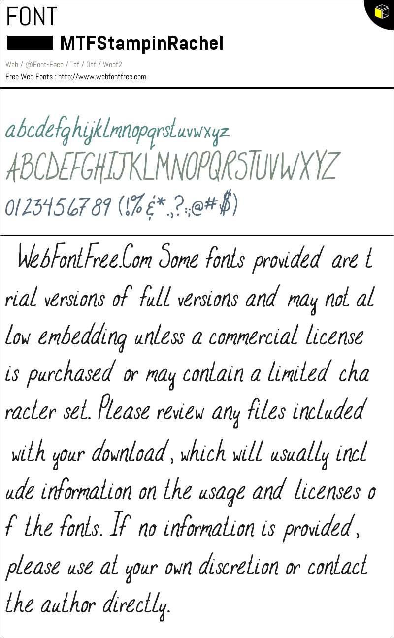 MTF Stampin Rachel Fonts Downloads - WebFontFree.Com