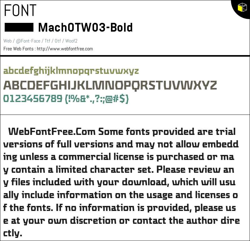 Mach OT W03 Bold Fonts Downloads - WebFontFree.Com