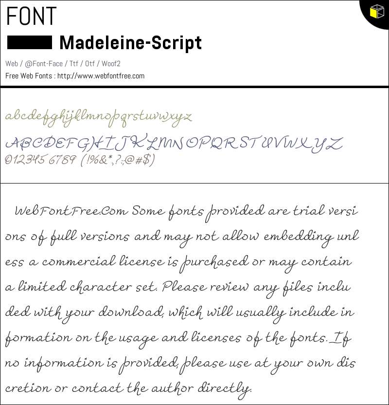 Madeleine-Script Fonts Downloads - WebFontFree.Com