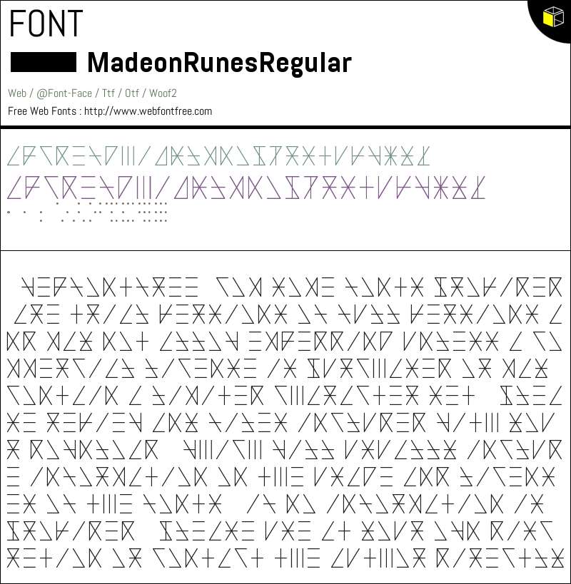 Madeon Runes Regular Fonts Downloads - WebFontFree.Com