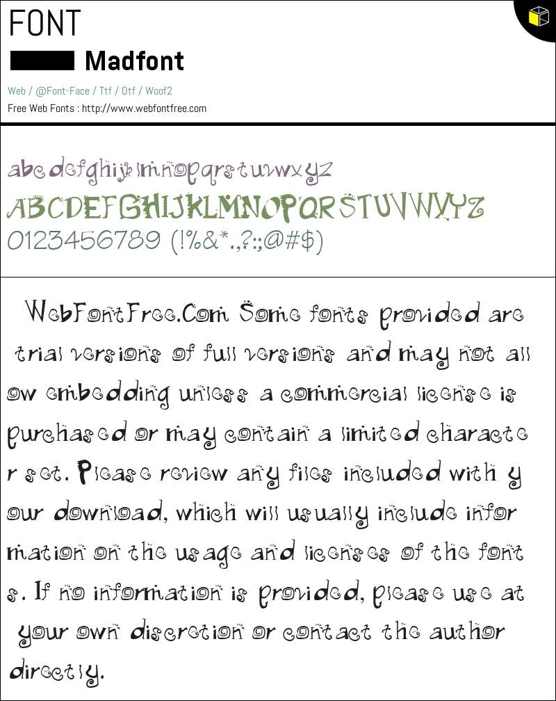 Madfont Fonts Downloads - WebFontFree.Com