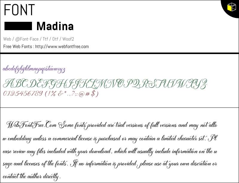 Madina Fonts Downloads - WebFontFree.Com