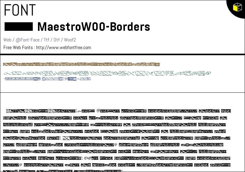 Maestro W00 Borders Fonts Downloads - WebFontFree.Com