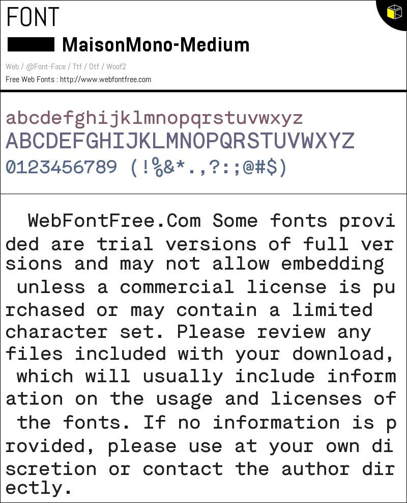 Maison Mono Medium Fonts Downloads - WebFontFree.Com