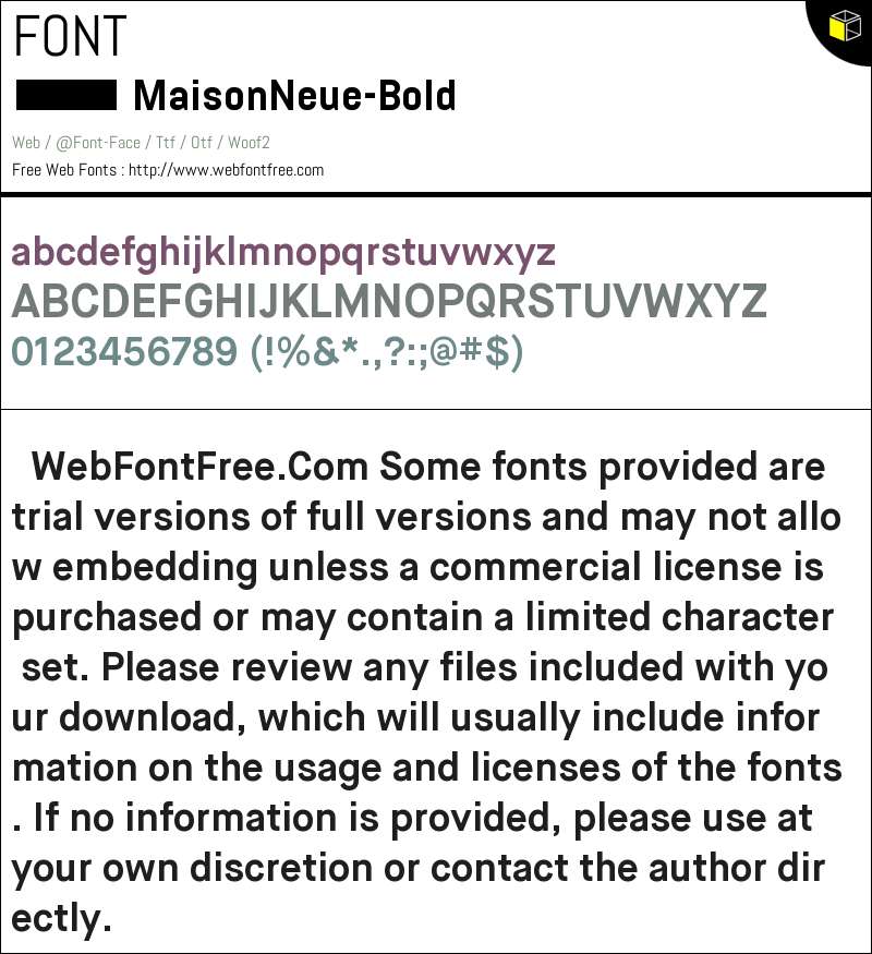 Maison Neue Bold Fonts Downloads - WebFontFree.Com