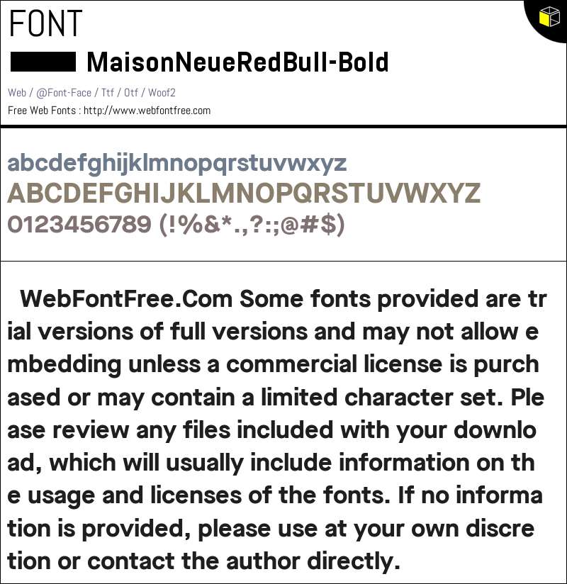 Maison Neue Red Bull Bold Fonts Downloads - WebFontFree.Com