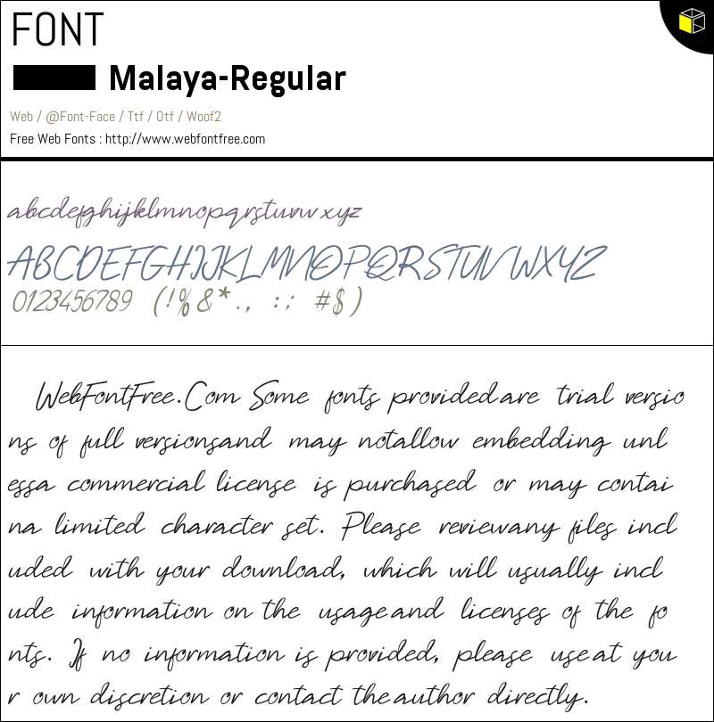 Malaya Regular Fonts Downloads - WebFontFree.Com