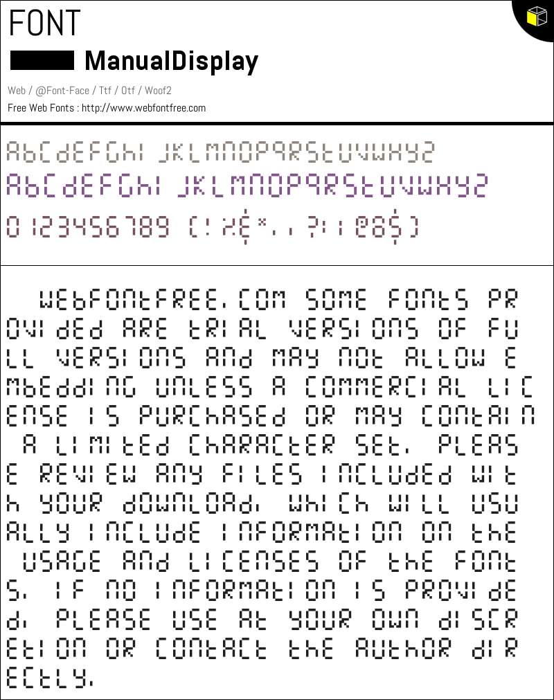 ManualDisplay Fonts Downloads - WebFontFree.Com
