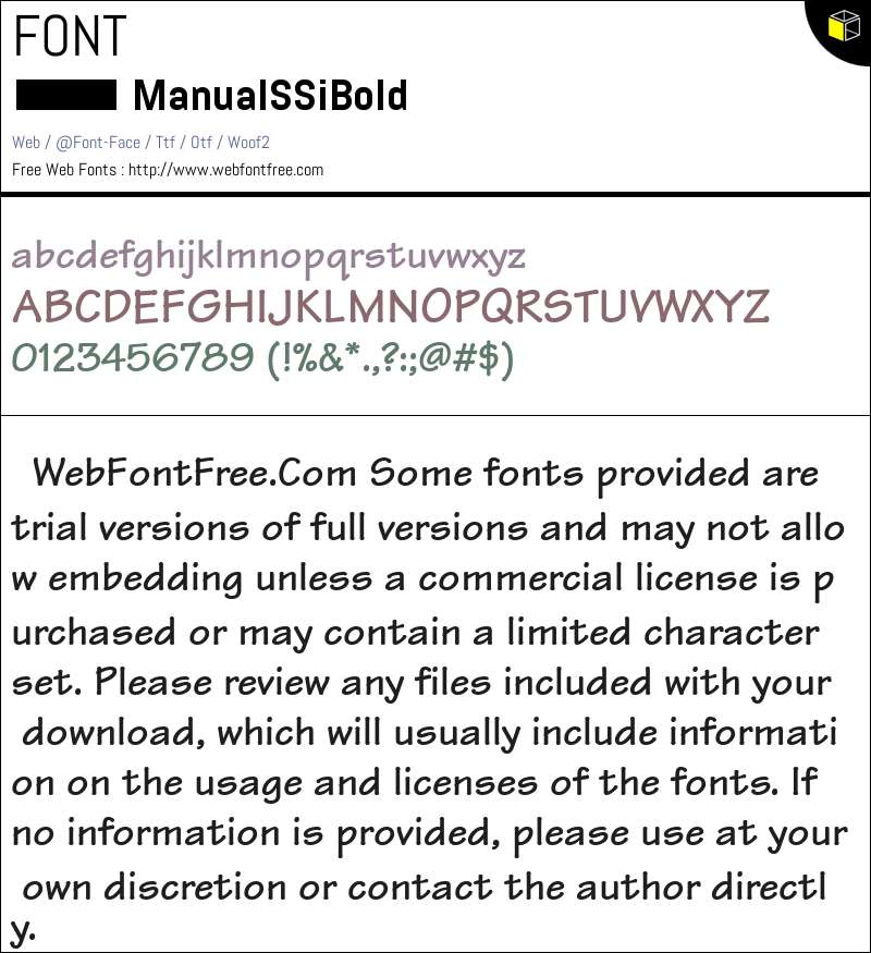 Manual SSi Bold Fonts Downloads - WebFontFree.Com