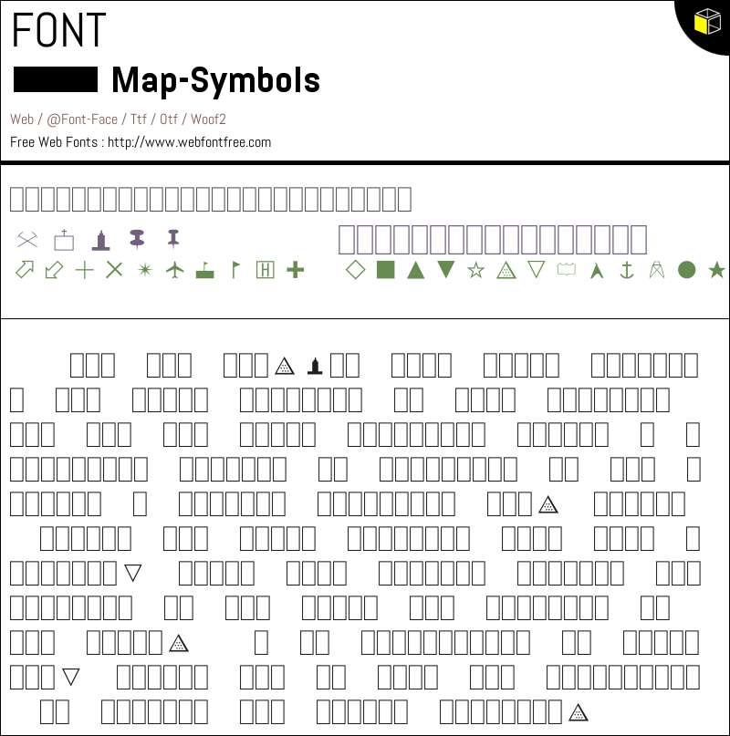 Map Symbols Fonts Downloads - WebFontFree.Com
