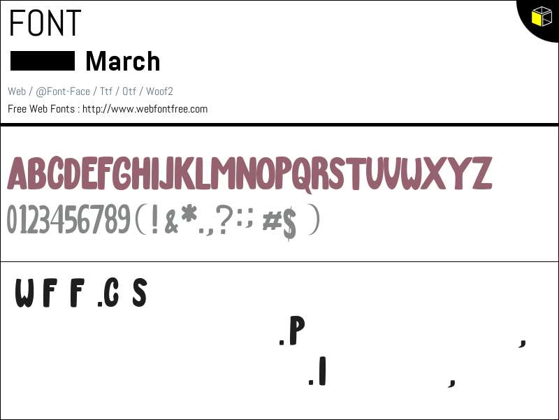 March Fonts Downloads - WebFontFree.Com