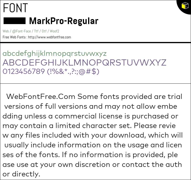 MarkPro-Regular Fonts Downloads - WebFontFree.Com