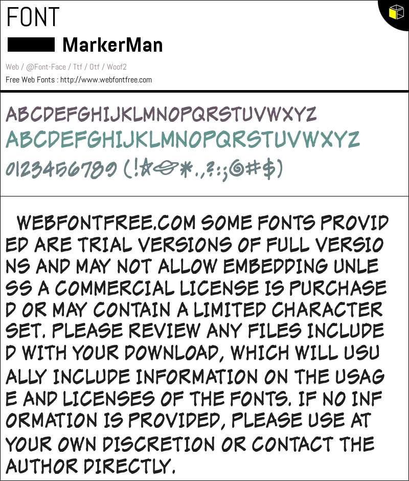 MarkerMan Fonts Downloads - WebFontFree.Com