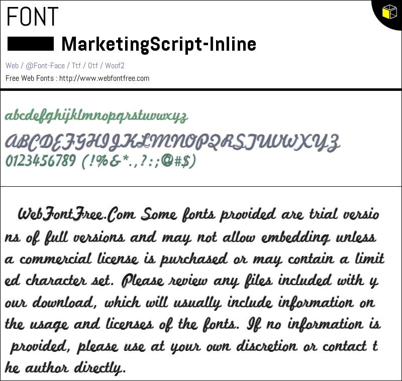 Marketing Script Inline Fonts Downloads - WebFontFree.Com