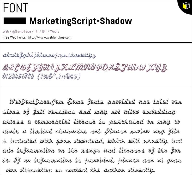 Marketing Script Shadow Fonts Downloads - WebFontFree.Com