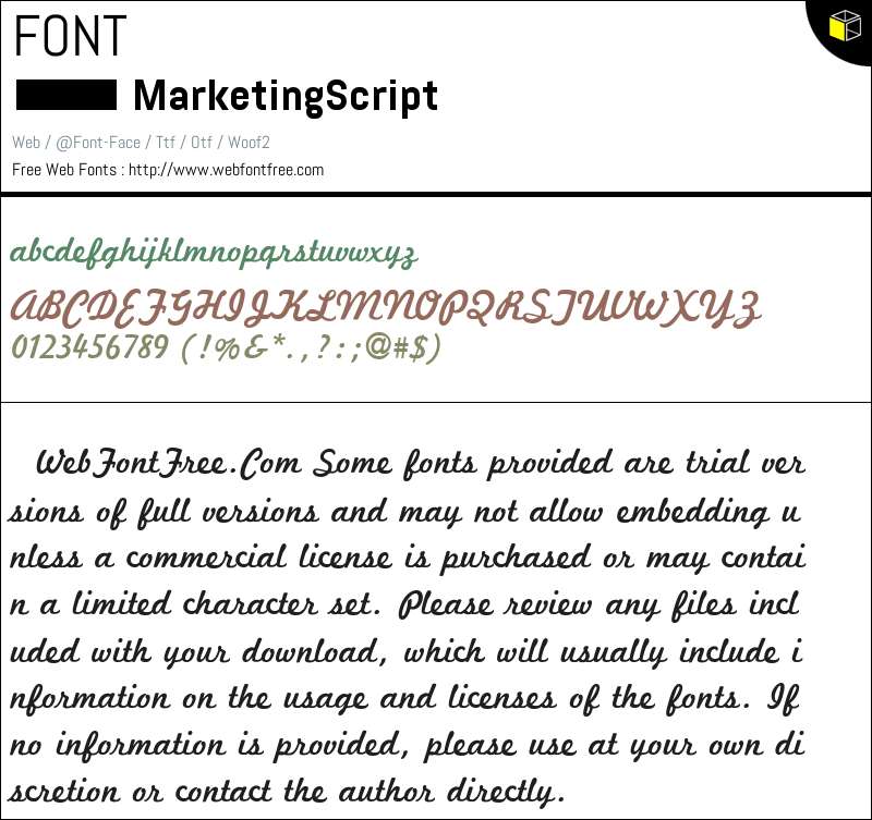 Marketing Script Fonts Downloads - WebFontFree.Com