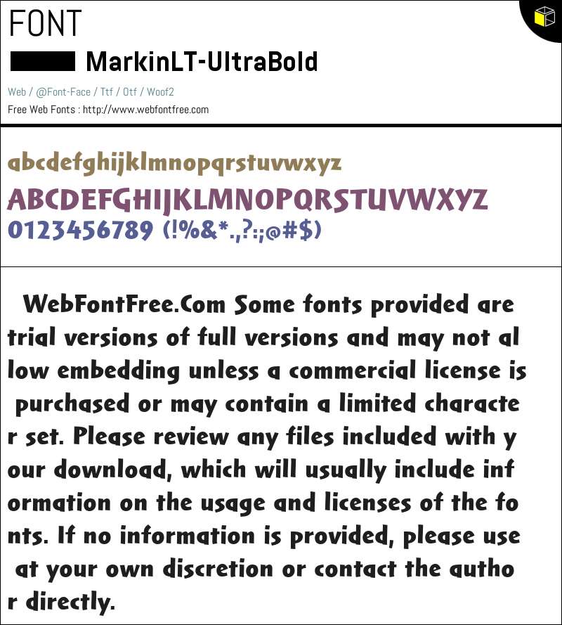 Markin LT Ultra Bold Fonts Downloads - WebFontFree.Com