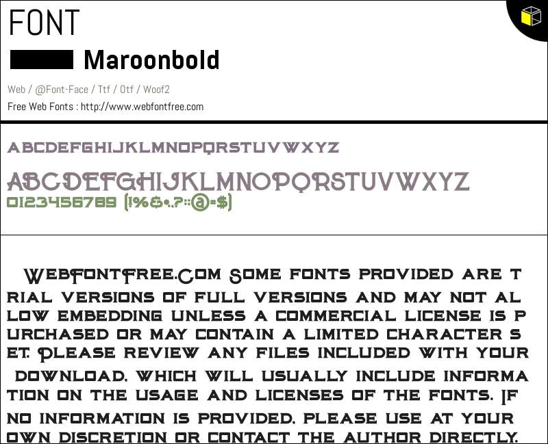 Maroon bold Fonts Downloads - WebFontFree.Com
