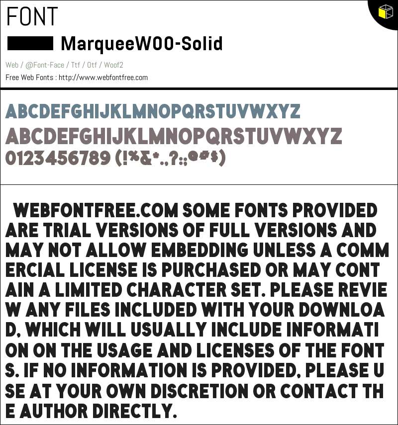 Marquee W00 Solid Fonts Downloads - WebFontFree.Com