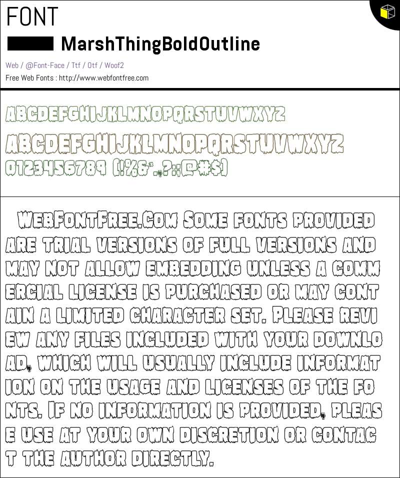 Marsh Thing Bold Outline Fonts Downloads - WebFontFree.Com