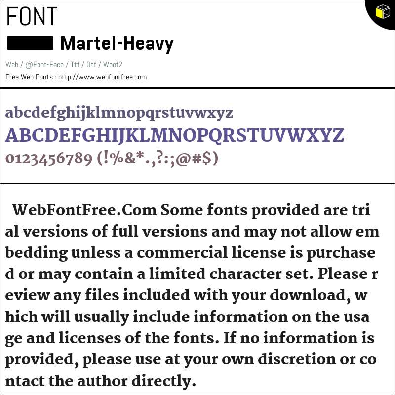 Martel Heavy Fonts Downloads - WebFontFree.Com